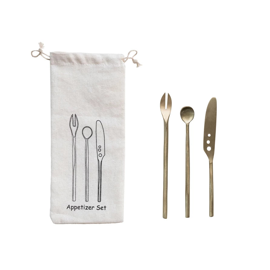 Brass Appetizer Cutlery Set – Wildfire Hygge Goods